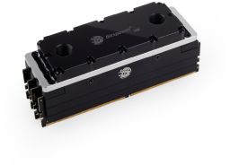 Bitspower Universal RAM Module Water Cooling Set For 4 Banks 4-DIMMs V2 - Black Acrylic / Black ...